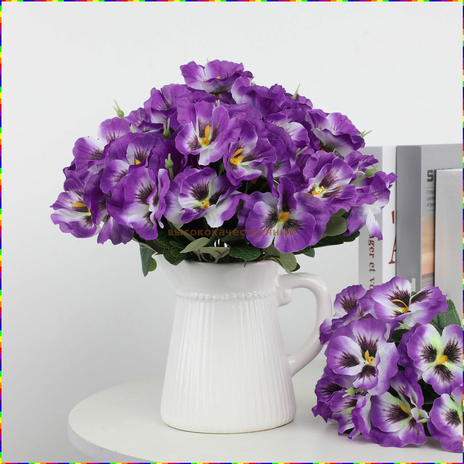 Декоративные искусственные цветы фиалки с пятью лепестками