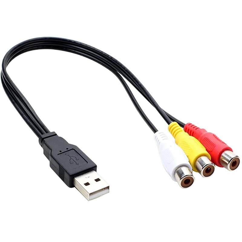 USB-DVD DVR RCA USB-A «папа» на 3RCA «мама/папа» Разветвитель-адаптер Аудио-видео AV Композитный кабель для ТВ-ПК с поддержкой USB