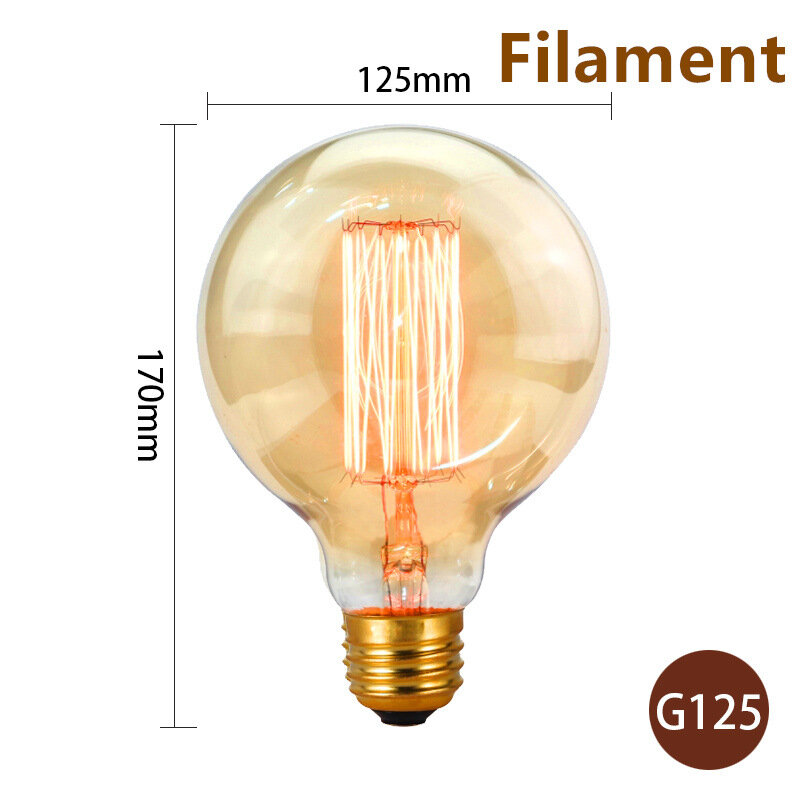 Винтажная лампа с вольфрамовым нитью, светодиодная лента с теплым светом, энергосберегающая антикварная лампа Эдисона, креативная декоративная лампа с шелковым нитью