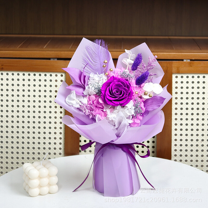 Засушенные розы, подарок на День матери, небольшой букет на День святого Валентина, букет из засушенных цветов, готовая подарочная коробка