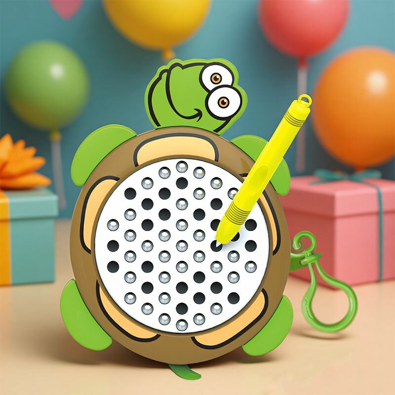 Магнитная доска для рисования с бусинами, креативный брелок с магнитными стальными бусинами в виде животных и фруктов, детская антистресс-игрушка, подарок на день рождения для мальчиков и девочек.