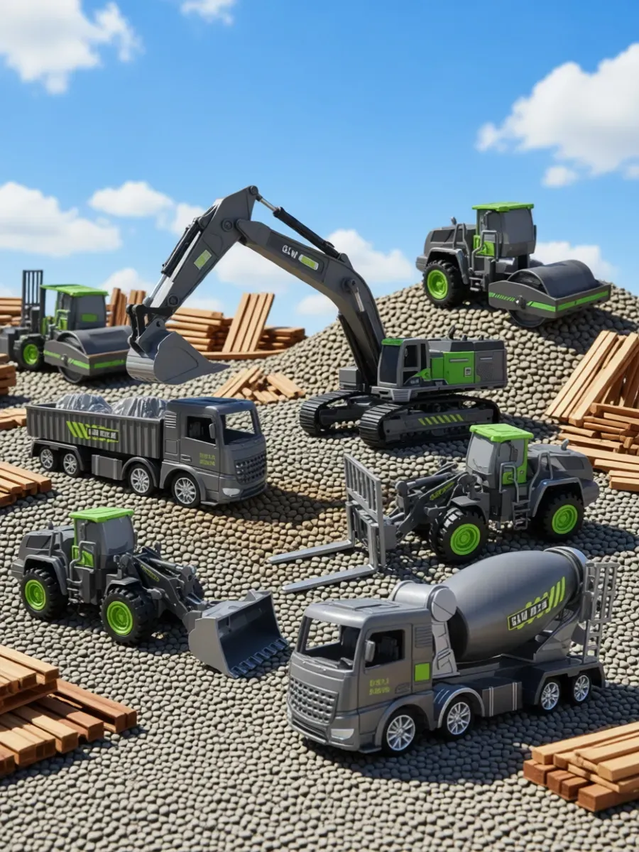 Набор машинок спецтехники Лето2026, металл, пластик, 1:16, 6шт