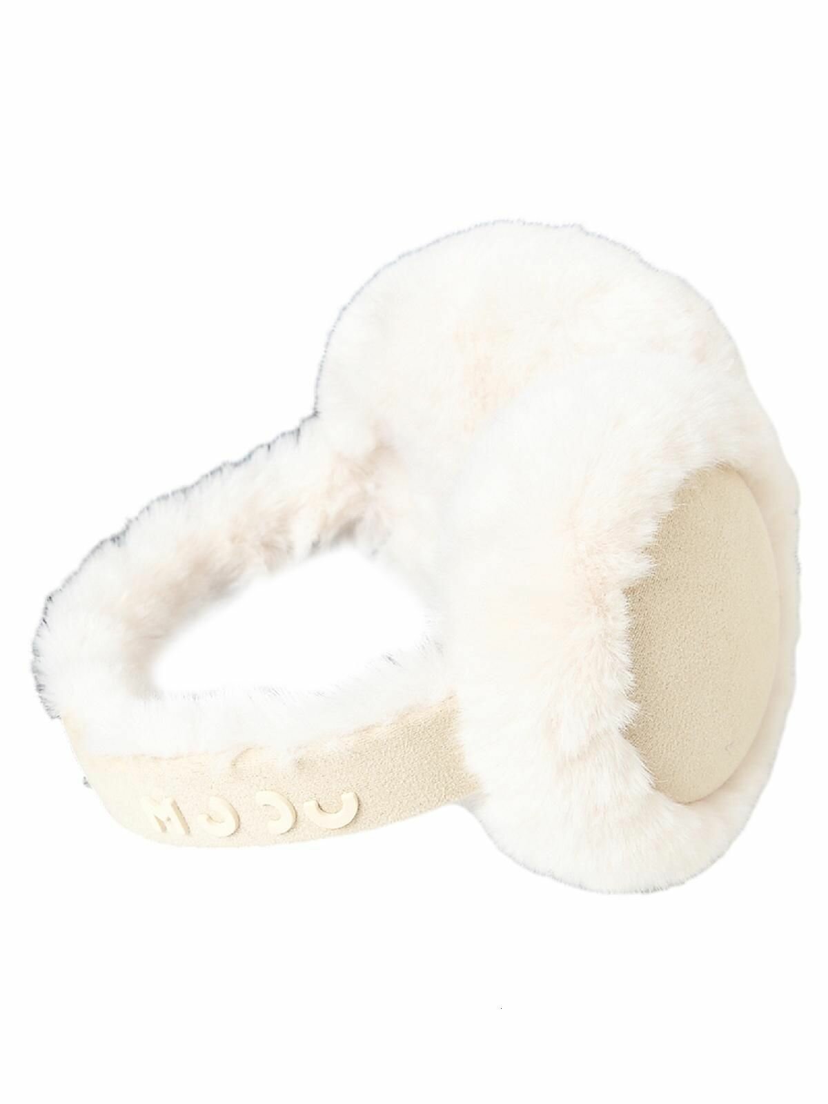 Наушники меховые, Зимние складные теплые наушники горячего тиснения_белый