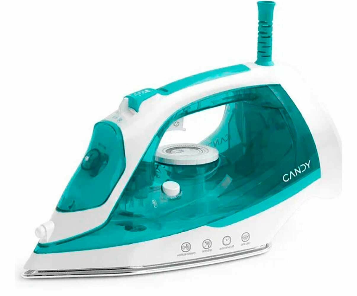 Утюг Candy Steam iron CI-104, 2700 Вт, 160 г/мин, белый/бирюзовый