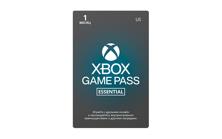 Карта оплаты Xbox Game Pass Essentials на 1 месяц (US) (Xbox Live (US); PC, Xbox, Xbox; Регион активации США)