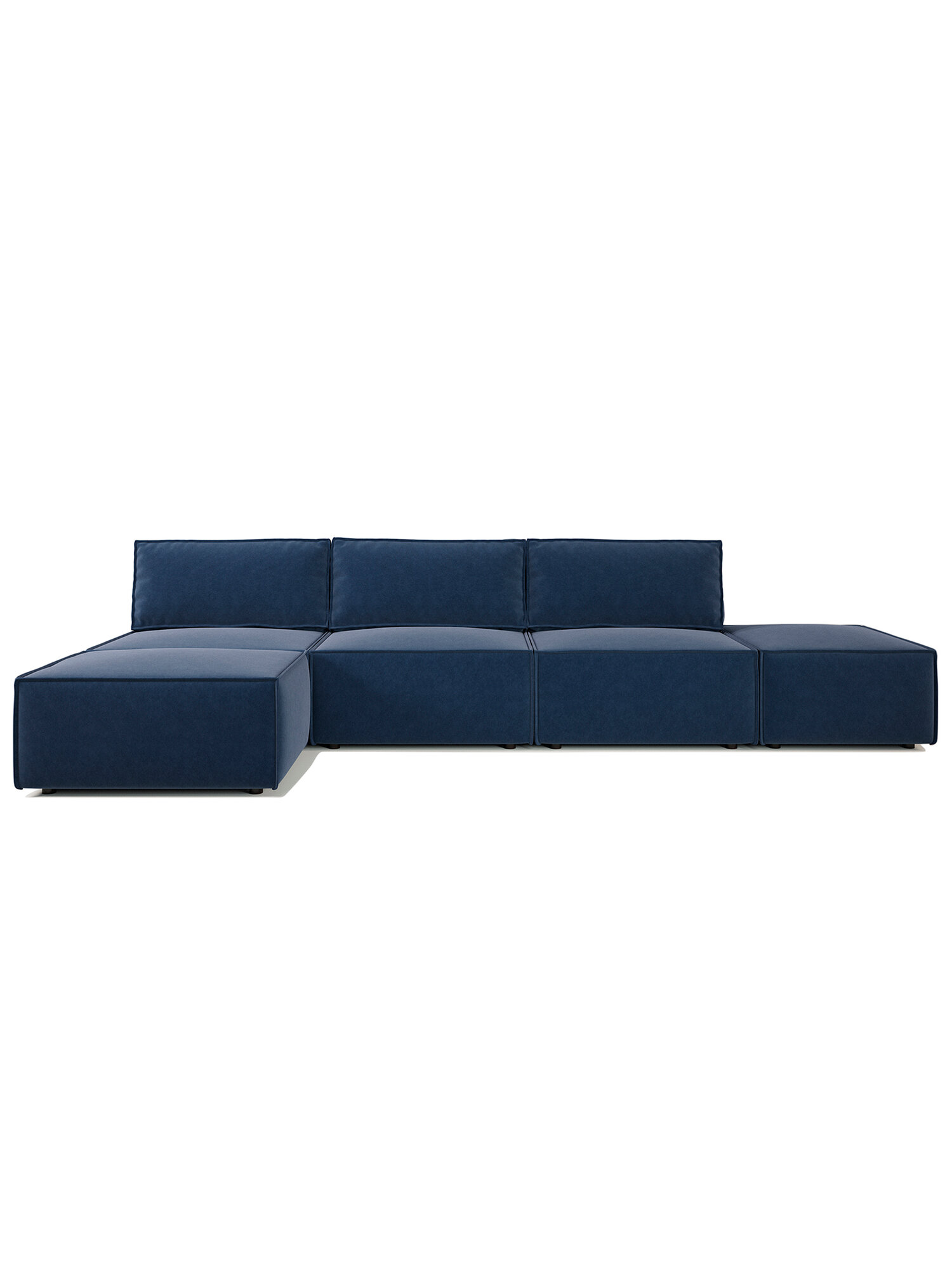 Угловой диван модульный Гамма Лонг, велюр Ультра миднайт