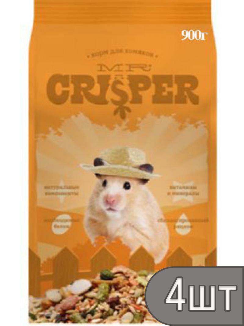 MR.Crisper Набор 4 шт Корм для хомяков, 900г 3.6 кг
