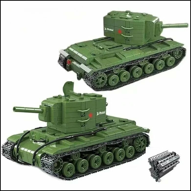 Конструктор Советский танк КВ - 2/Танковые серии/Мальчики игрушки (472шт)