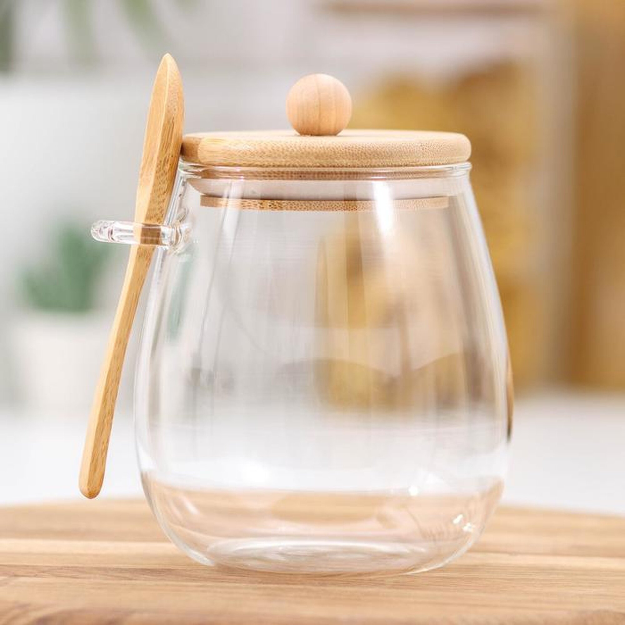Банка для сыпучих продуктов BellaTenero «Эко» с ложкой, 650 мл, 10,5×10×13,5 см