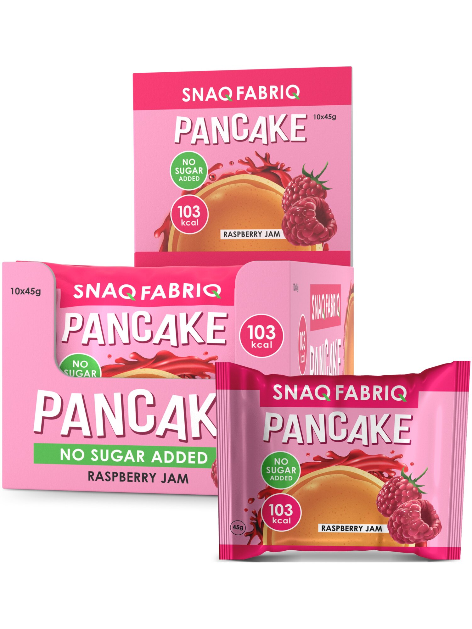 Протеиновый батончик SNAQ FABRIQ Панкейк с начинкой 10 х 45 г, Малиновый джем