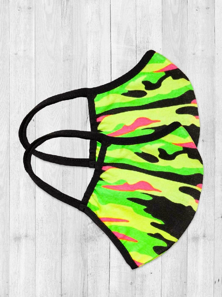 Маска Magic Lady "Неоновый Камуфляж", многофункциональная, многоразовая, зеленая