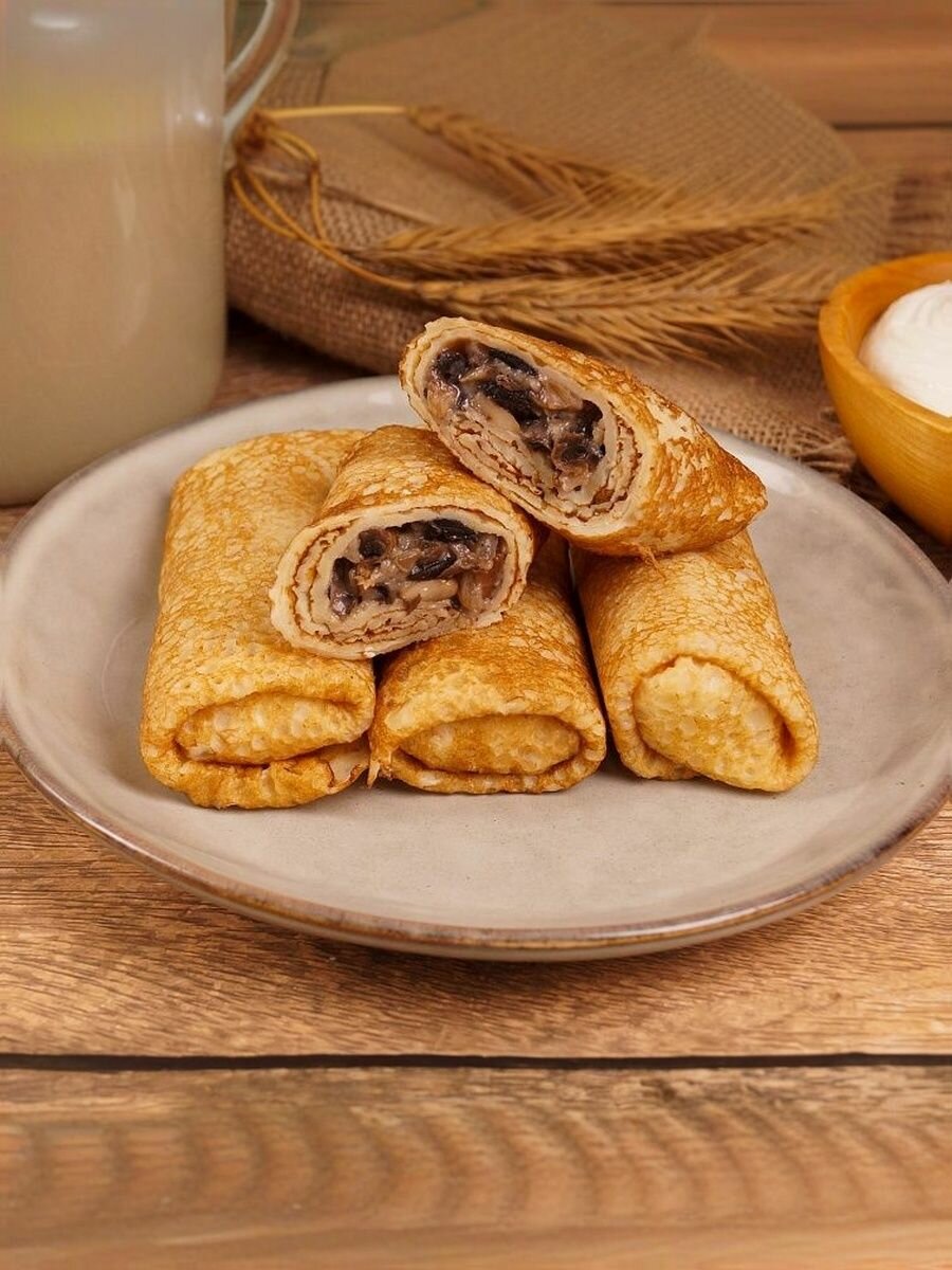 Блинчики с картофелем и грибами 500 гр, Ферма Евгения Рошаля, замороженные