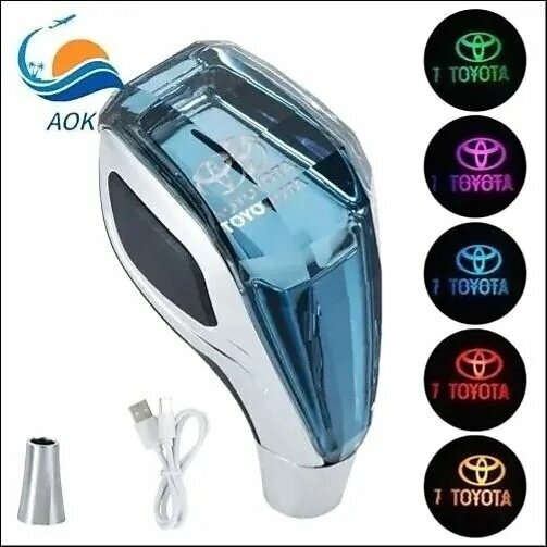 Подзарядный рычаг управления коробкой передач со светодиодным цветным освещением, подходит для модификации Ручка автомобиля