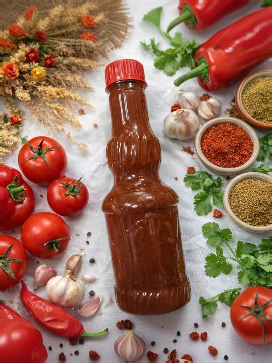 Кетчуп Пикантный из томатов без сахара/без химии, ремесленный домашний соус 270г