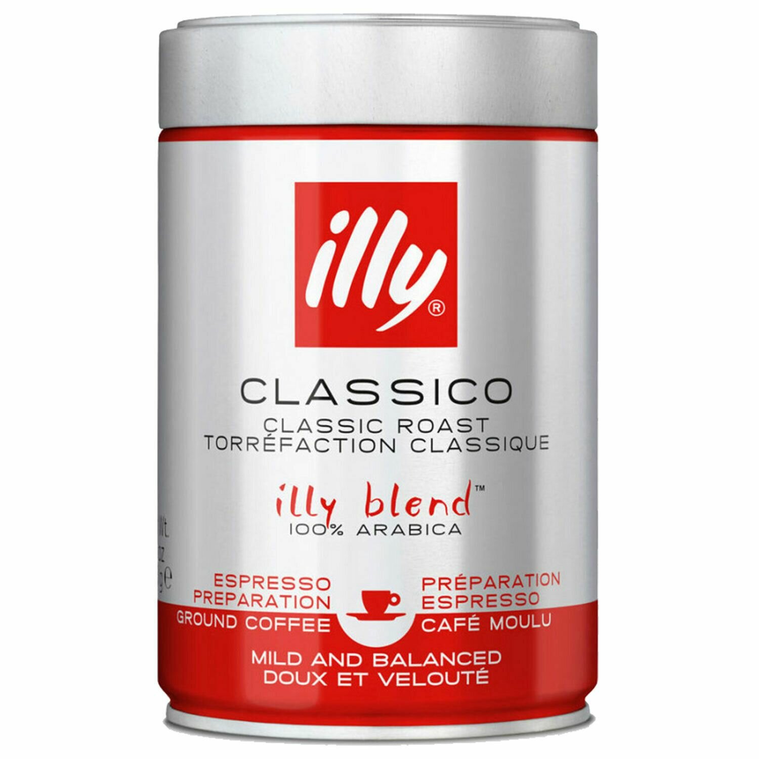 Кофе молотый ILLY "Classico" италия, 250 г, жестяная банка, 43