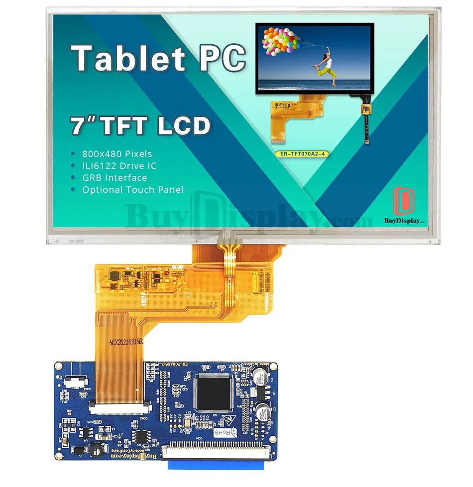 Недорогой 7-дюймовый сенсорный экран Arduino 800x480 I2C LCD TFT SPI Дисплей