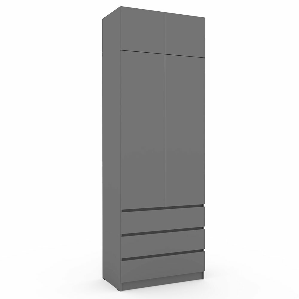 Шкаф распашной КарИВи 90.1 90x260 Темно-серый