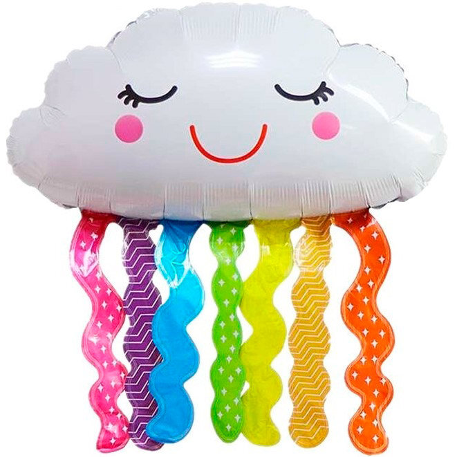Воздушный шар из фольги. Фигура, Счастливое облако, Яркая радуга (32'/81 см, CHN)