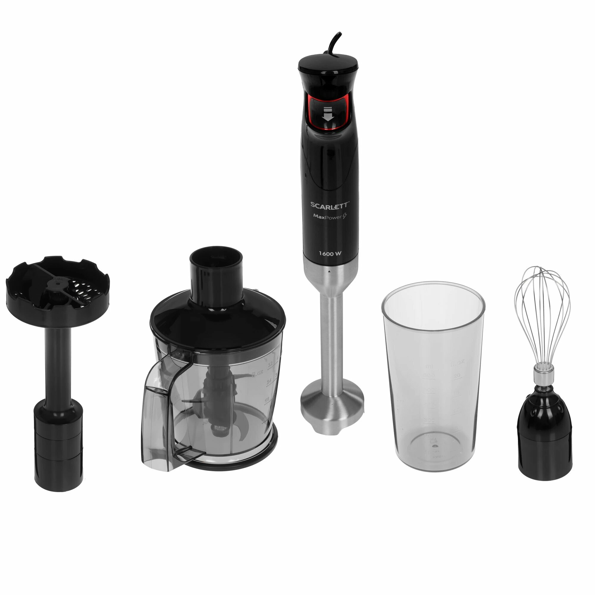 Блендер Scarlett SC-HB42M35, 1600Вт, 4 скорости, 0,9л, пластик/металл, импульсный