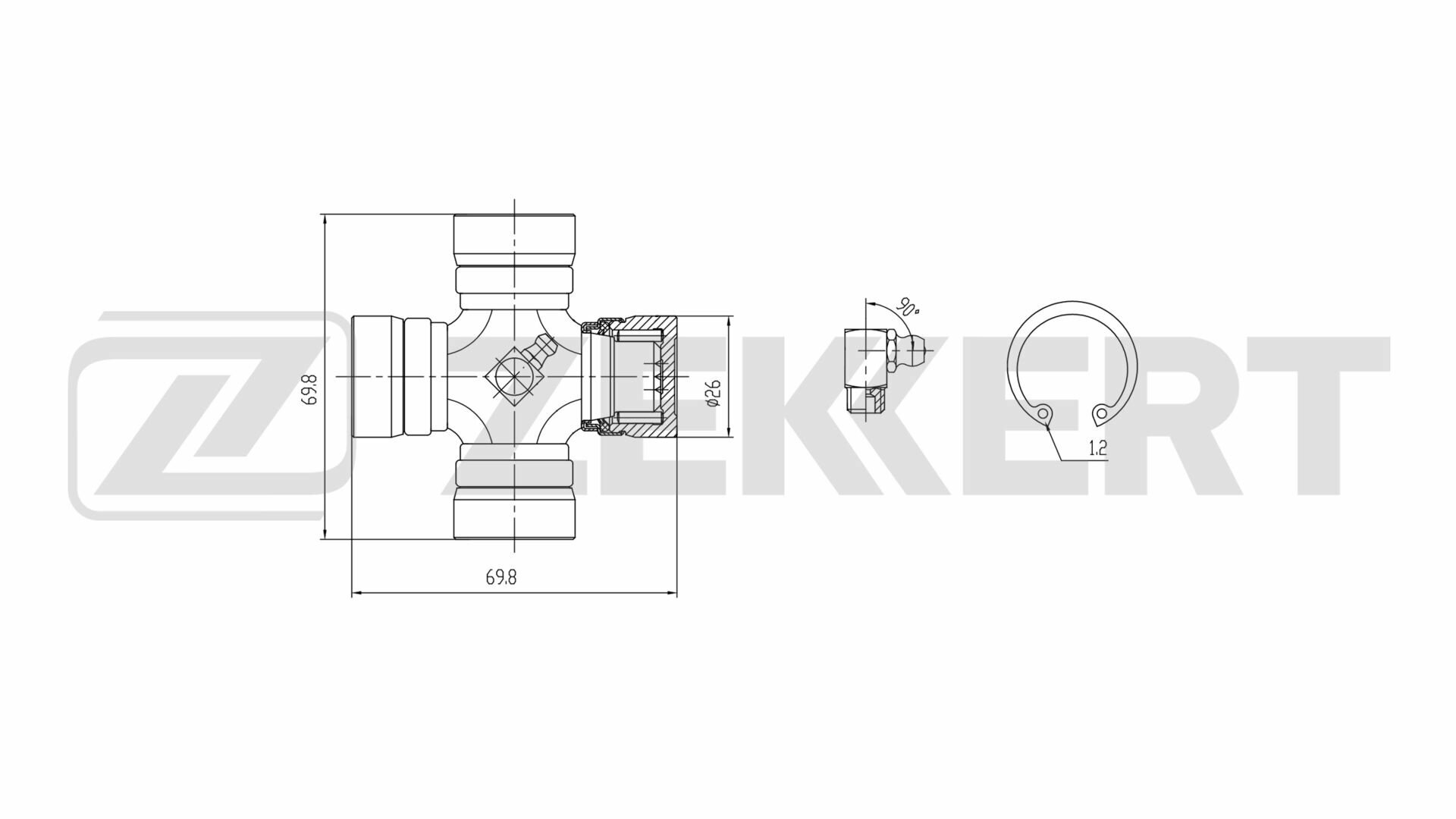Крестовина карданного вала 26 00x70 00 / Suzuki Grand Vitara (FT HT JT TE TD) 01-