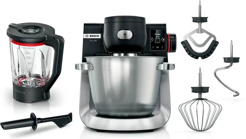 Кухонная машина Bosch MUMS6ZS17 serie 6 черный 1600 вольт нержавейющая сталь