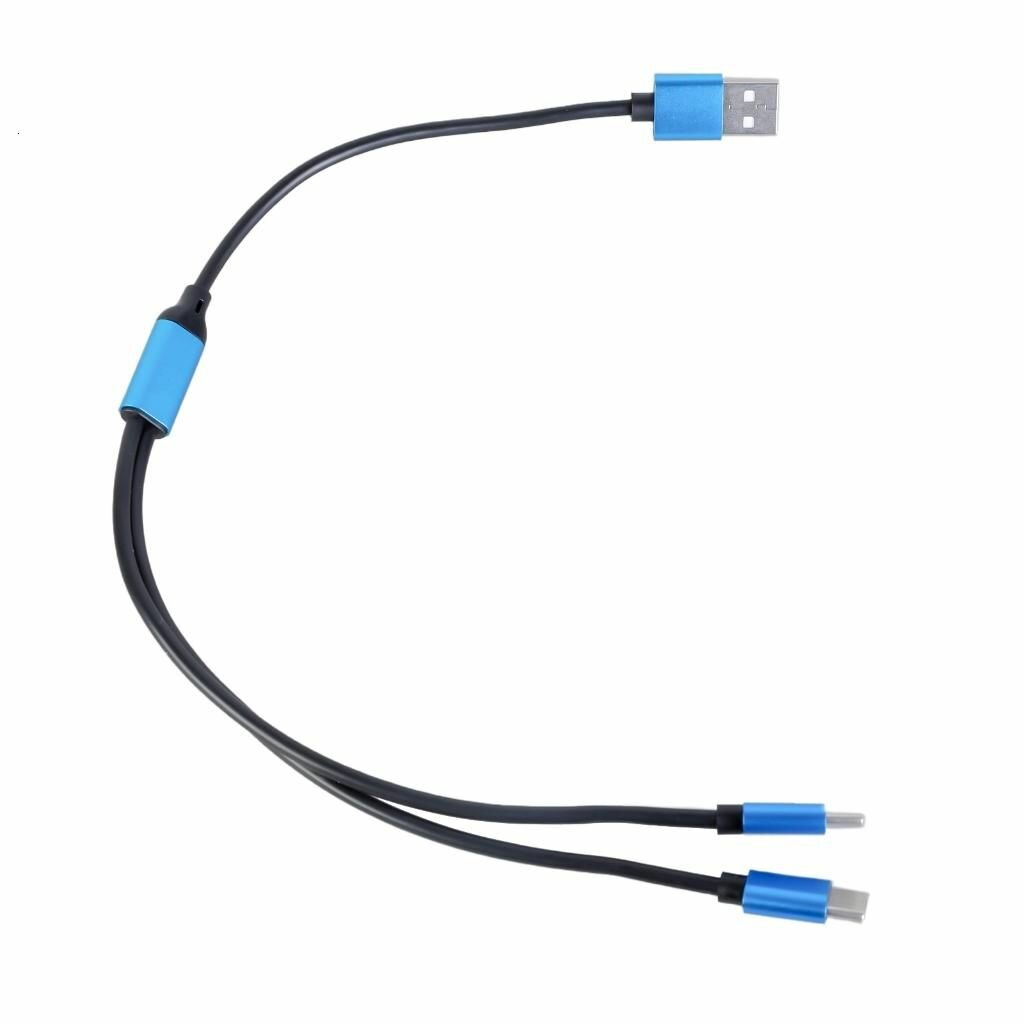 Двойной Type C сплиттер кабель USB A для зарядки двух устройств одновременно с одним портом для данных, 35cm (Цвет товара: разноцветный)