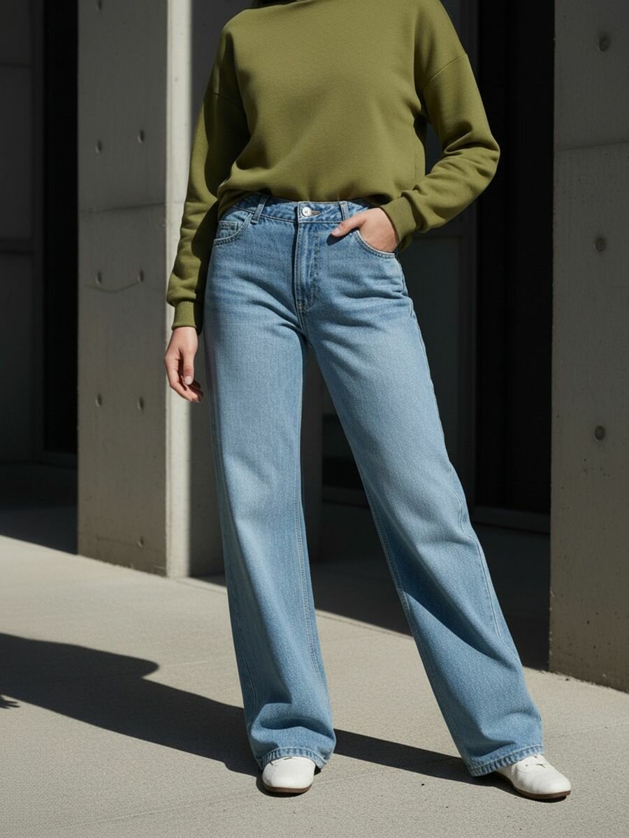 Джинсы широкие 