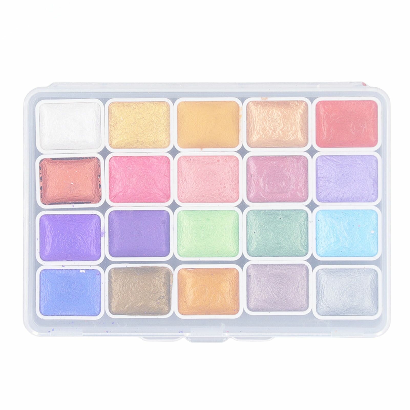 Набор акварельных красок с блестками и металлическим эффектом, набор водорастворимых красок с жемчужными оттенками, 20 цветов