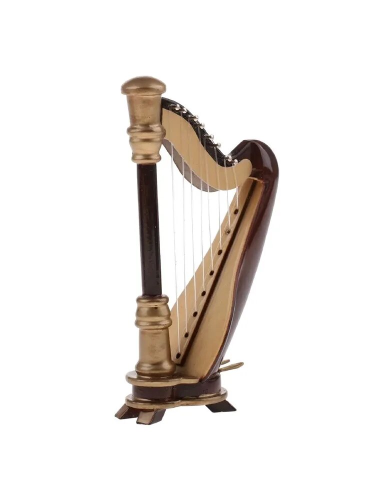 BESTSKY Миниатюрная арфа 1:12 с 8 струнами и чехлом, музыкальный инструмент для интерьера.