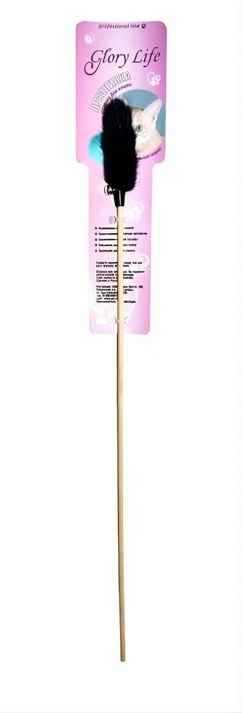 Игрушка для кошек "Лапка норки" Glory Life дразнилка на палочке, мех норки
