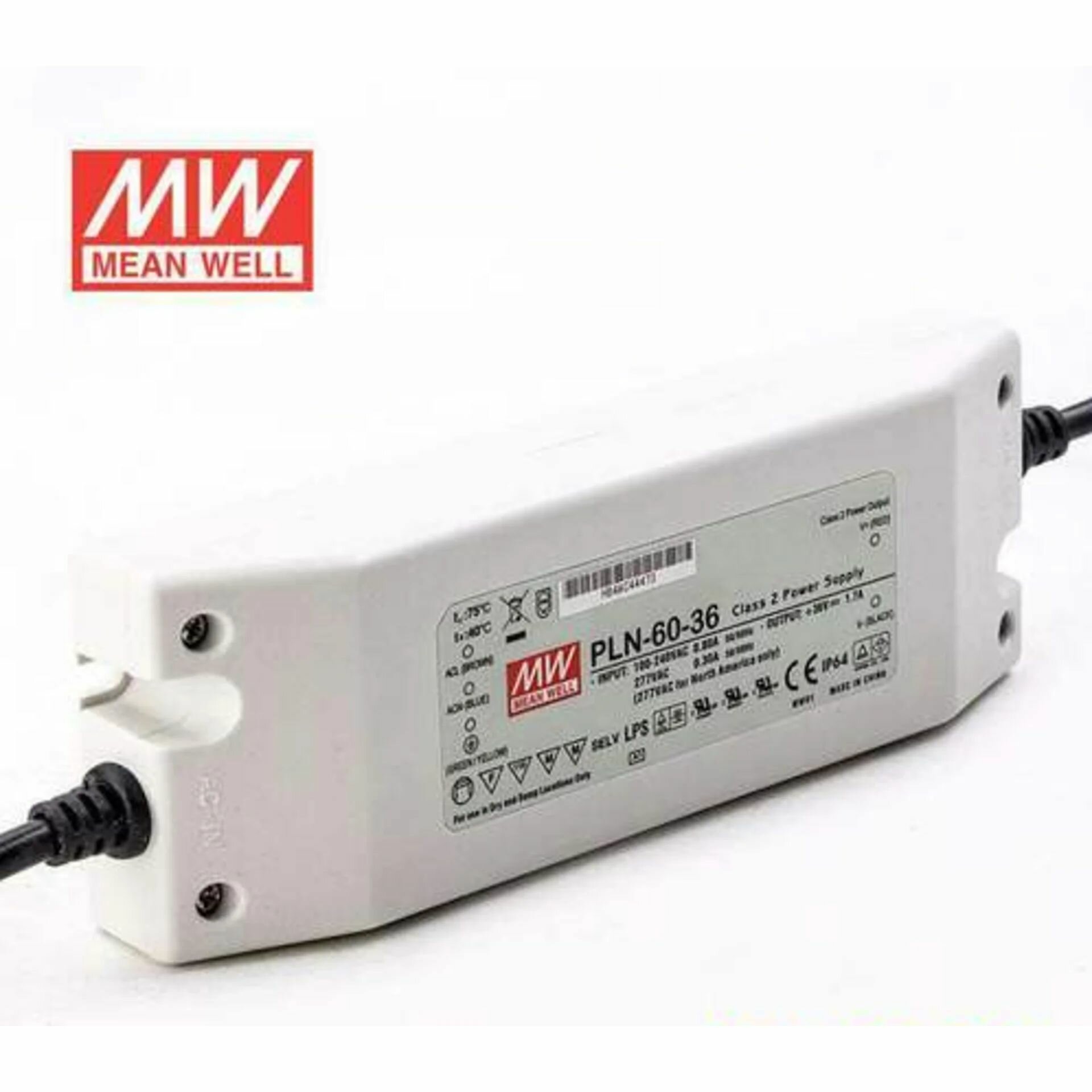 PLN-60-36 Блок питания для светодиодного освещения 36В, 1,72А, 62Вт Mean Well