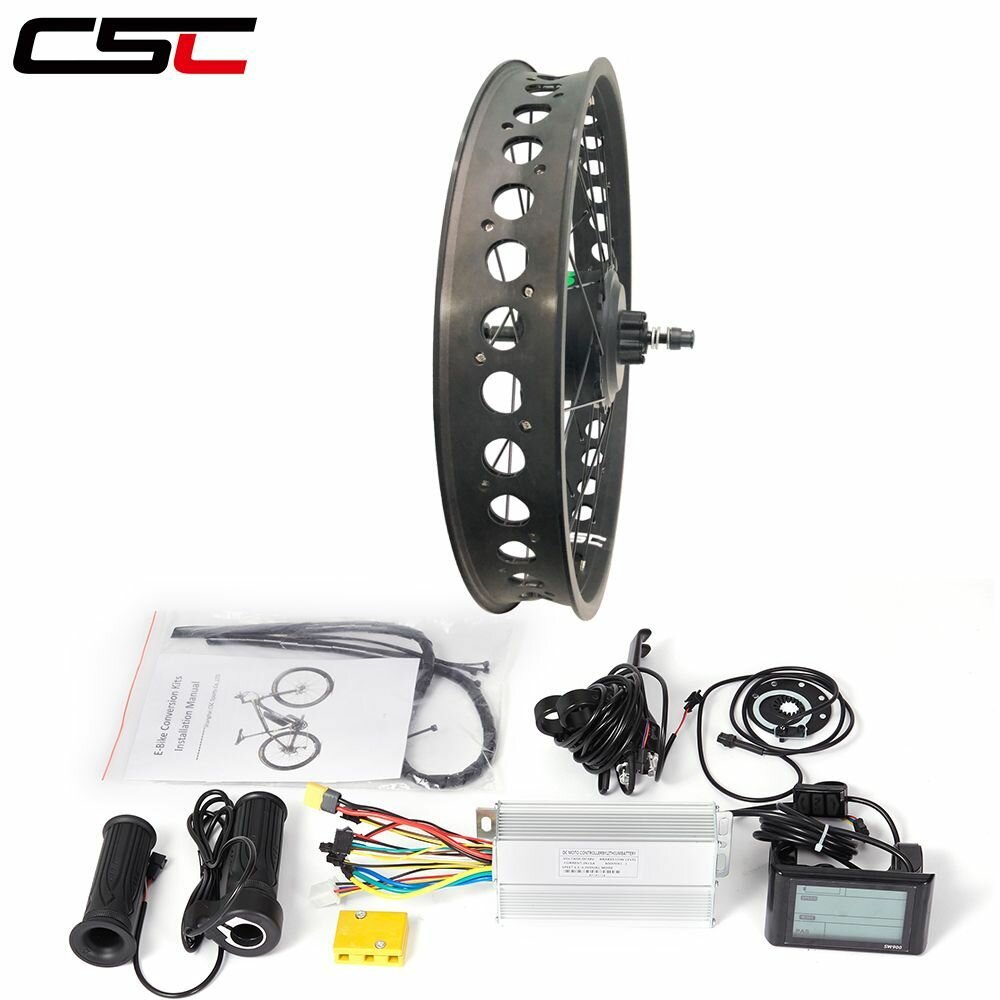 Мотор-колесо для фэтбайка заднее, 26", 36В, 350Вт, ось 190мм, набор с панелью управления SW900