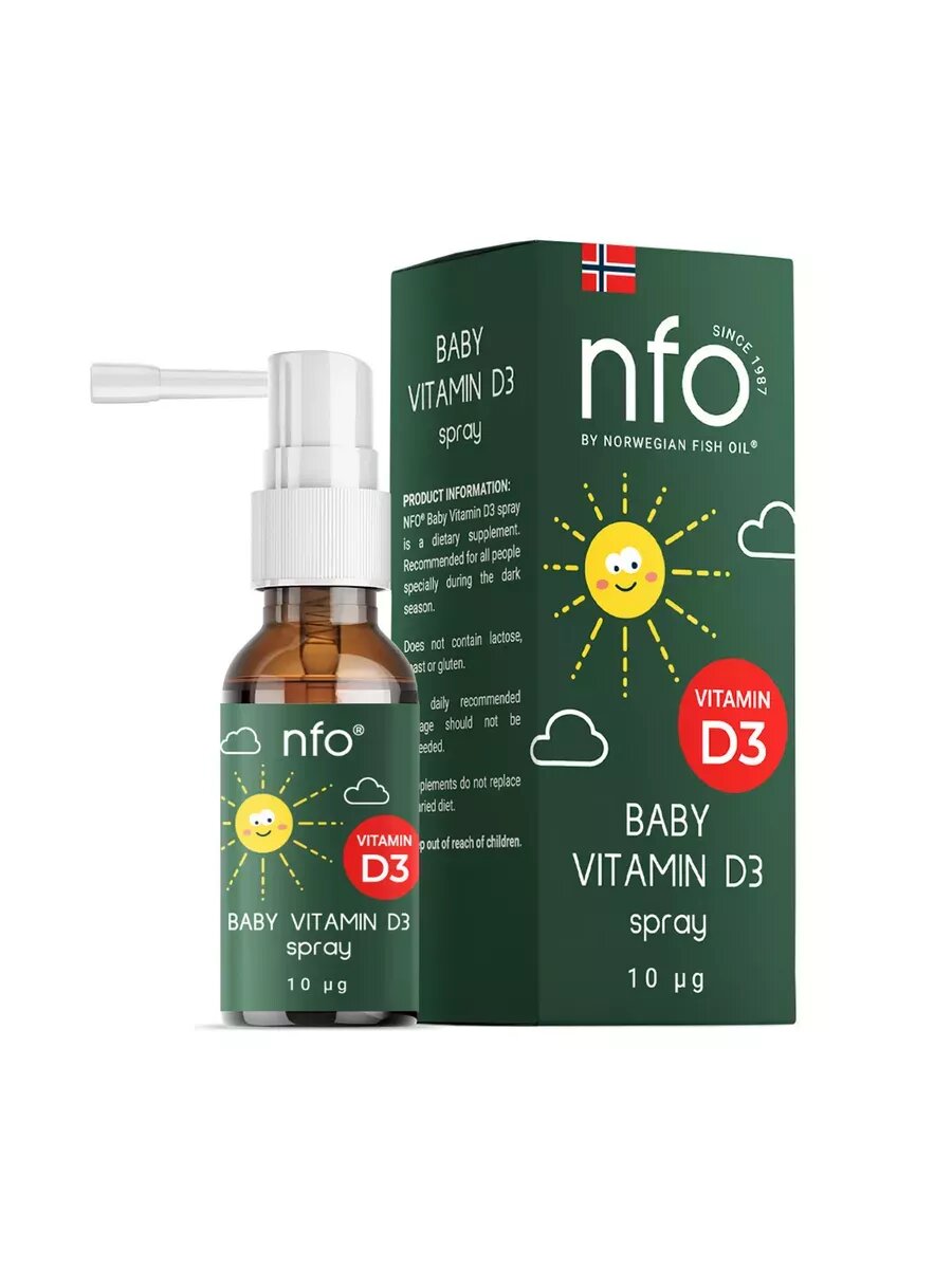 Nfo детский витамин д 3 спрей флакон жидкость с дозатором сп