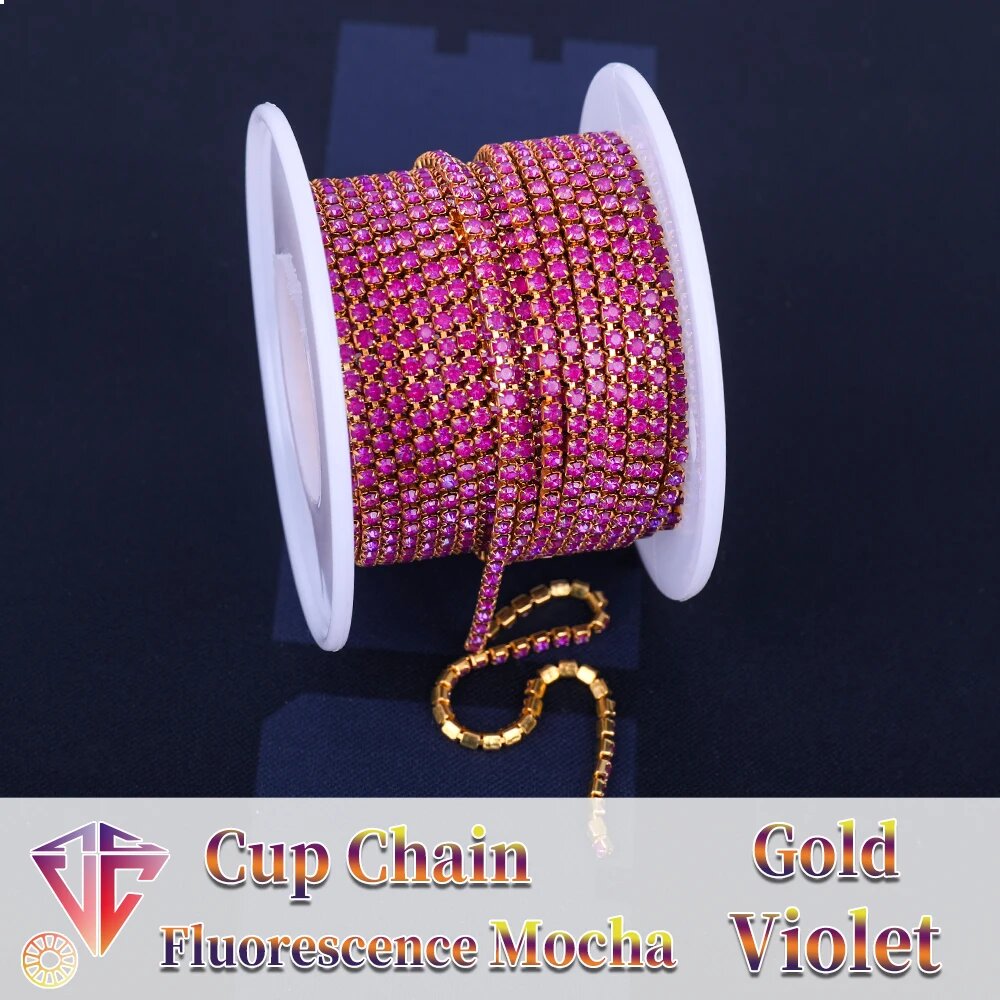 Купченая цепь, Gold Violet, SS6(2mm)-1yard