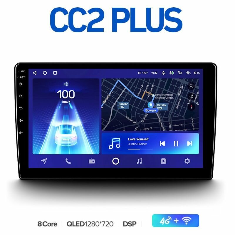 Автомагнитола Teyes CC2 Plus 6/128GB с экраном 10 дюймов, для замены штатной магнитолы. ANDROID 10, 8-ми ядерный процессор, QLED экран, DSP, 4G