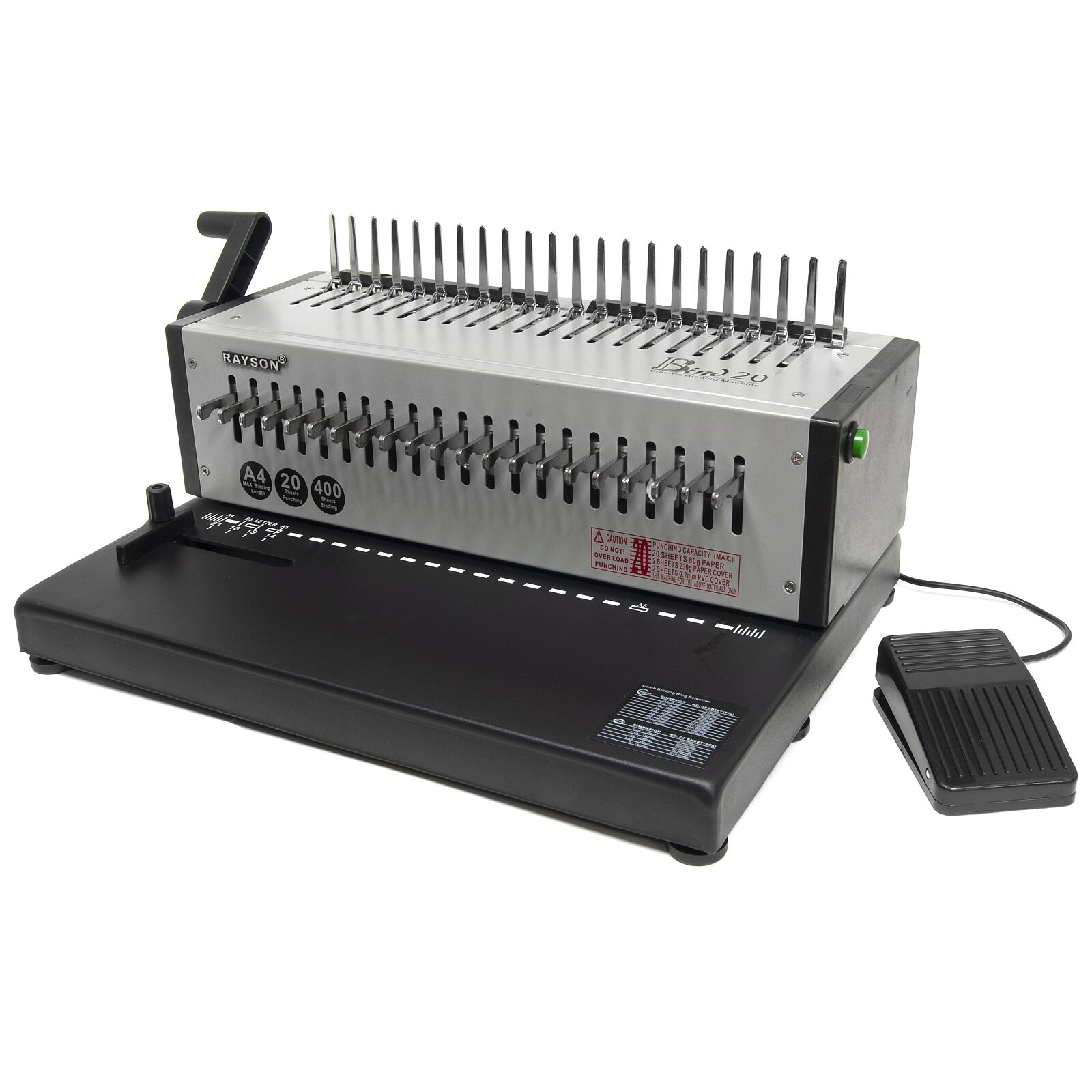 Машина переплетная на пластиковую пружину E-BIND 20, электрическая, перфорация до 20 листов, переплет до 500 листов