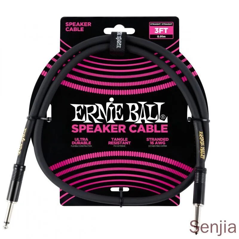 Аудиокабель Ernie Ball 6071 Speaker Cable, 3ft (0.91m), черный, джек-джек, для акустики