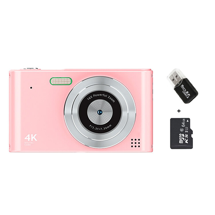 Цифровая камера унисекс HEY CAT'S DIARY 5930540, Pink camera + 64G memory card + USB card reader