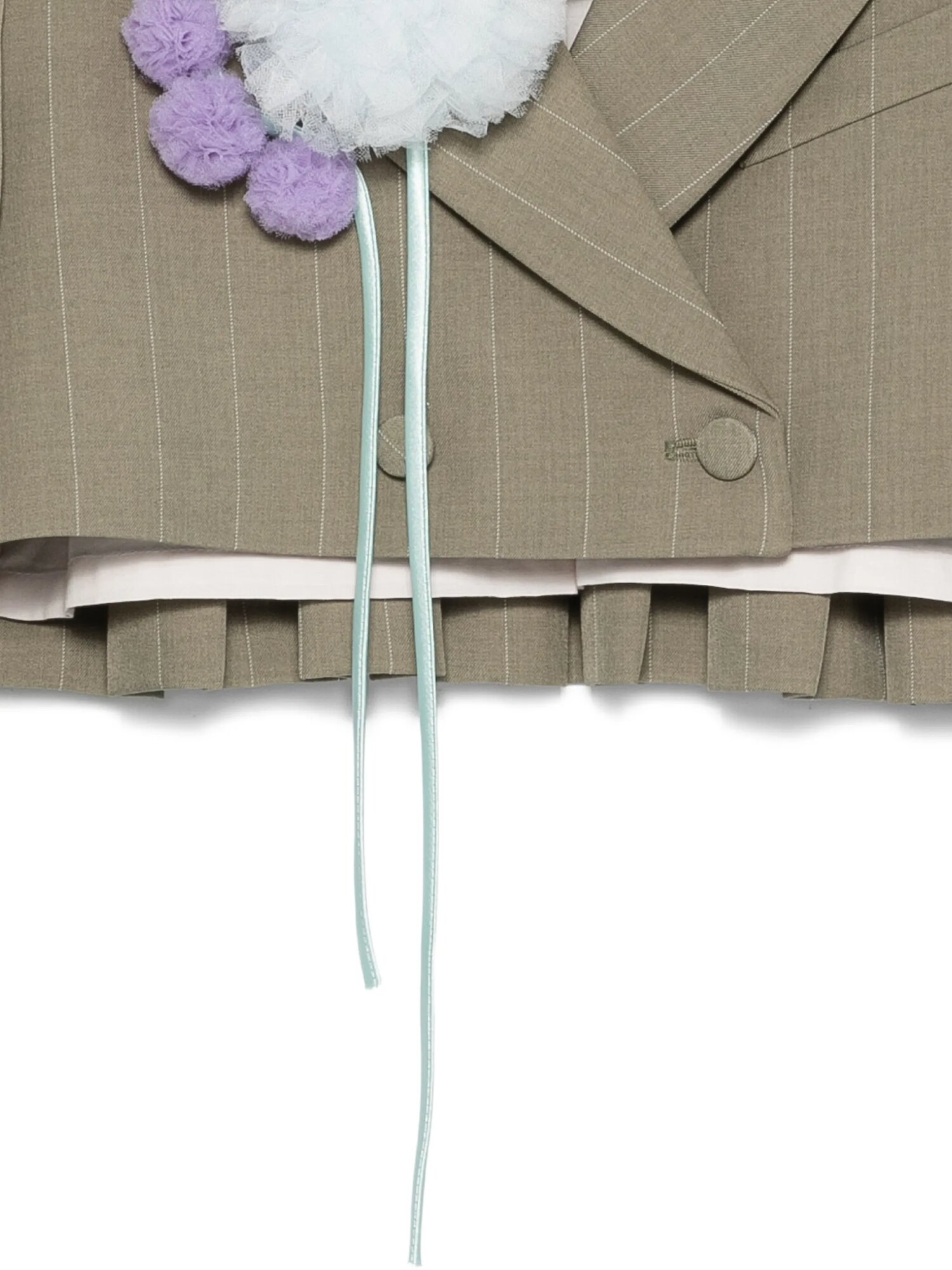 Пиджак alapage Pinstripe appliqué cropped jacket, размер 12 лет, зеленый, — фото 1