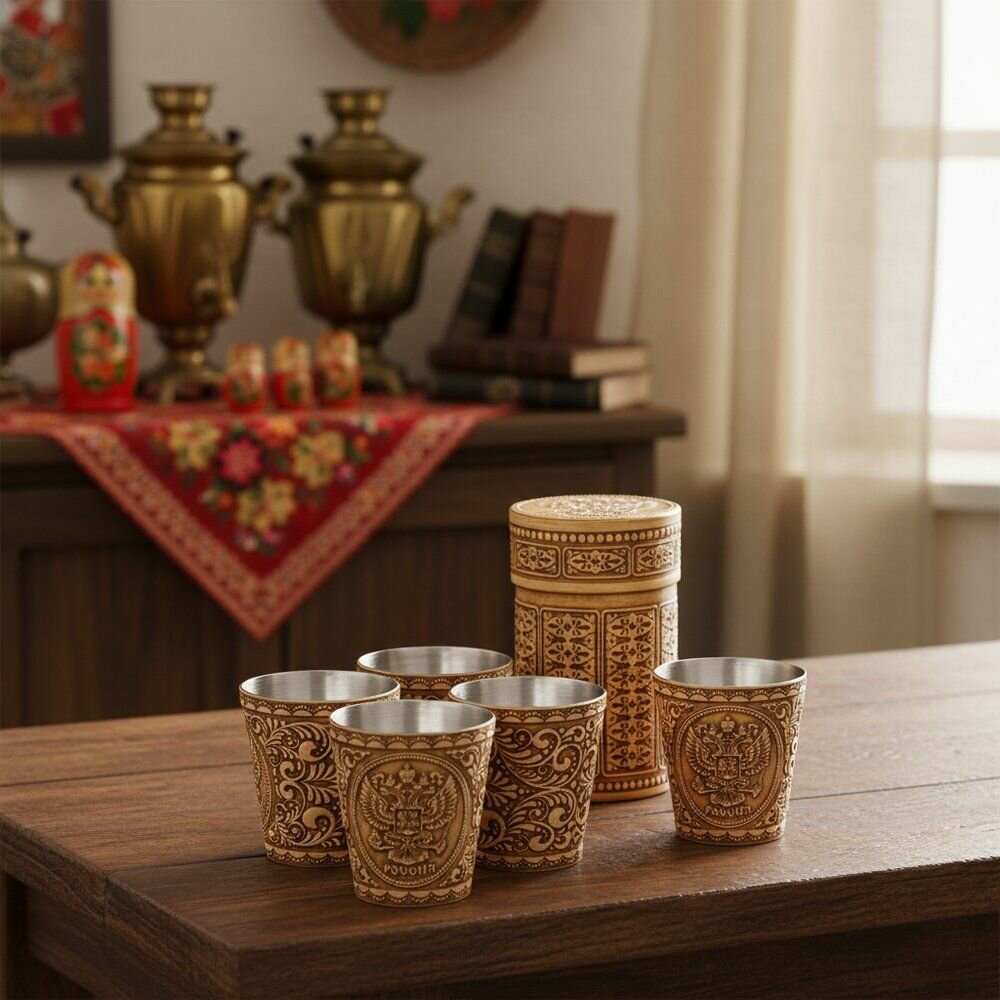 Стопки "Россия" мал. (береста) A2134394