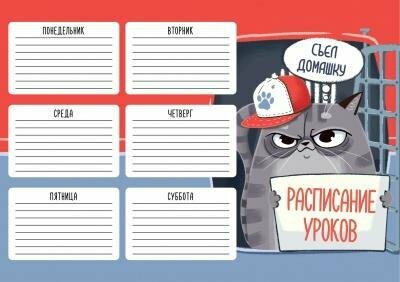 Расписание уроков а4 "Опасный преступник", удобное заполнение, яркий дизайн