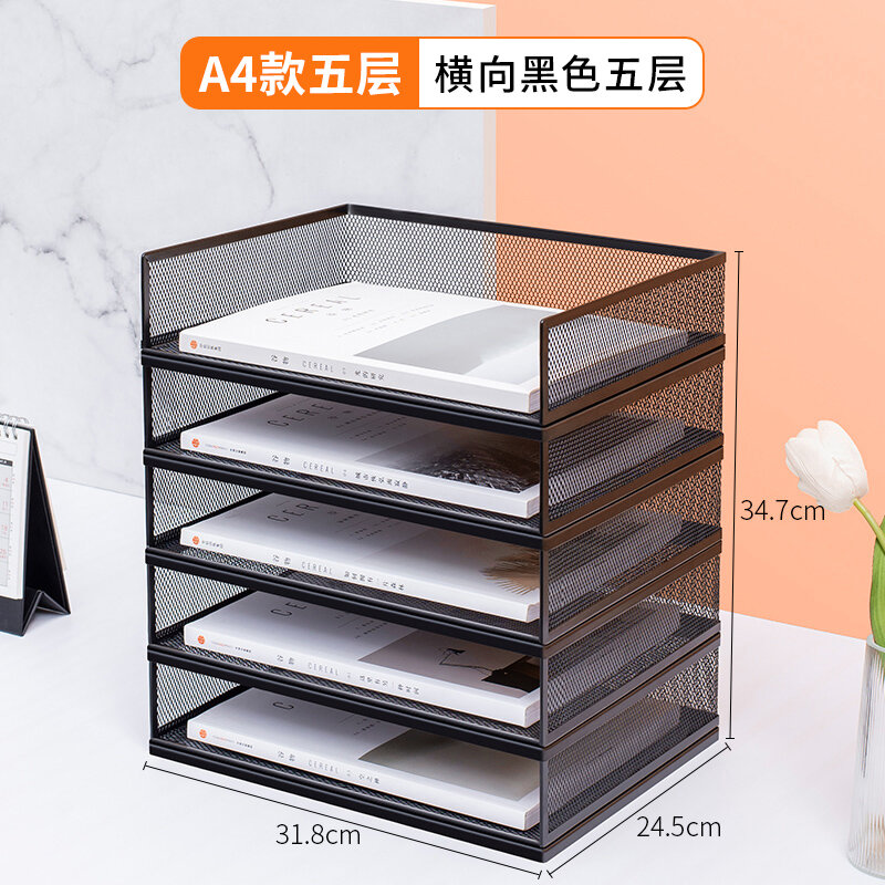 Настольная металлическая подставка для документов формата А4, офисный стеллаж для хранения, многоярусная железная подставка для папок, ящик для хранения, книжная полка.