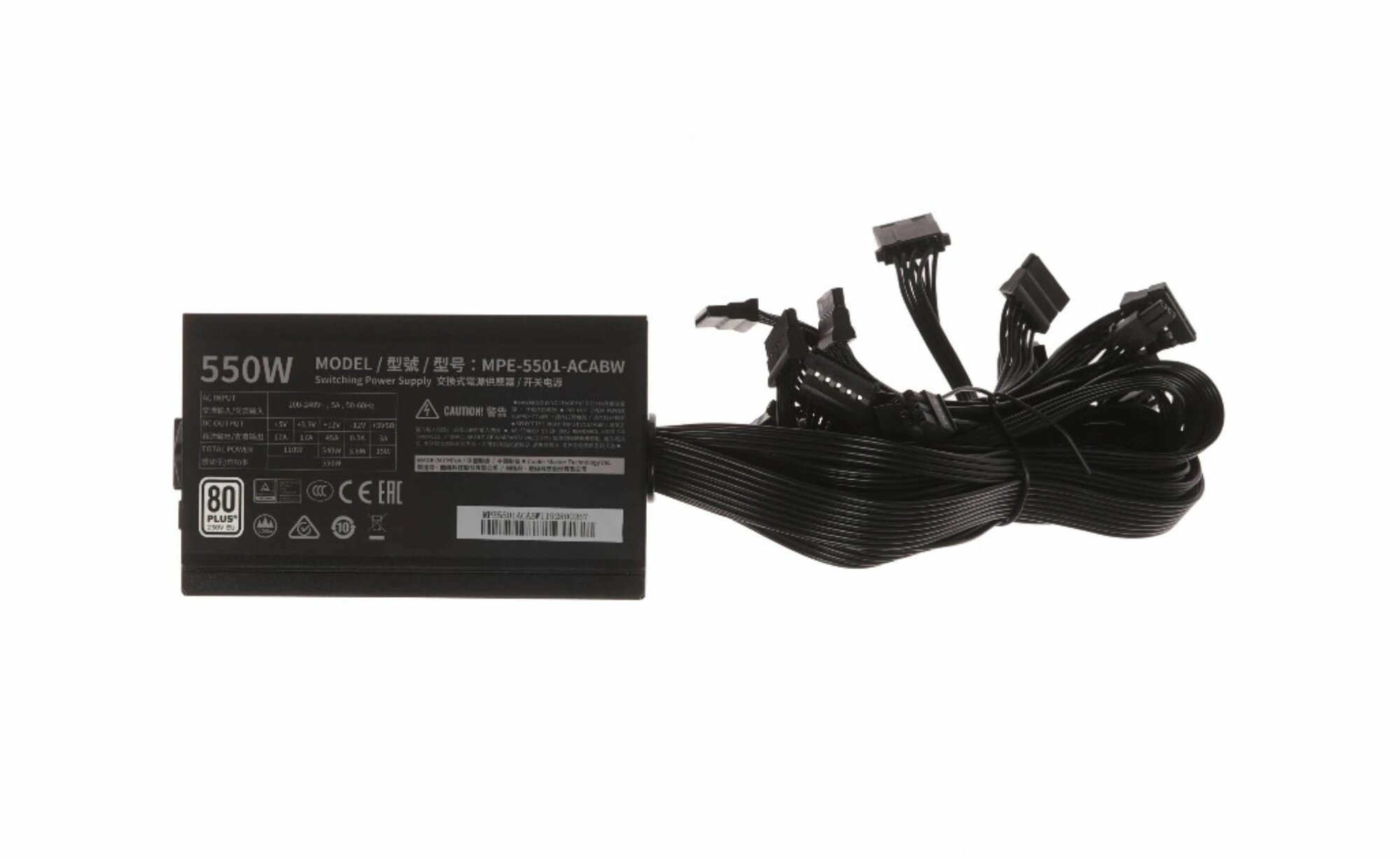 Блок питания Cooler Master MWE 550 WHITE - V2 MPE-5501-ACABW-EU черный
