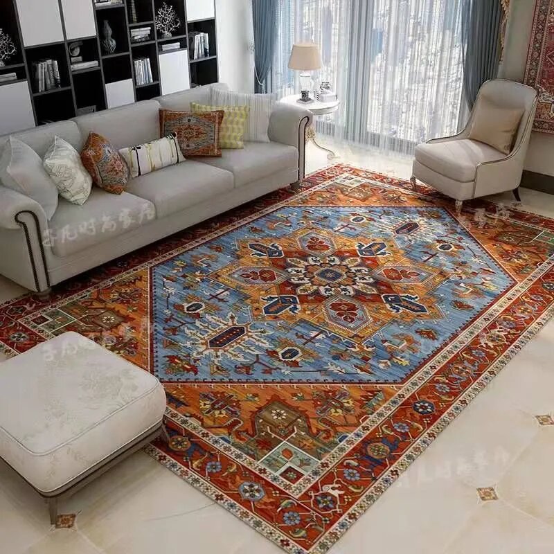 Ковер безворсовый 60x90 см, оранжевый, материал лавсан, Китай