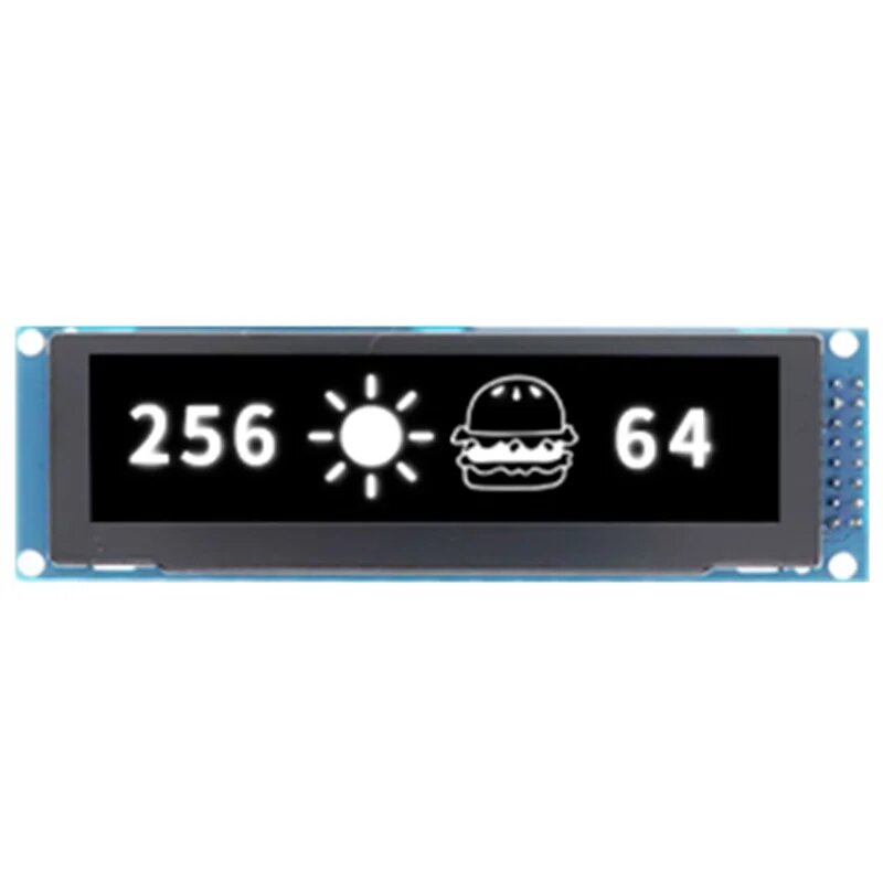OLED дисплей SSD1322 256*64 пикселей белый