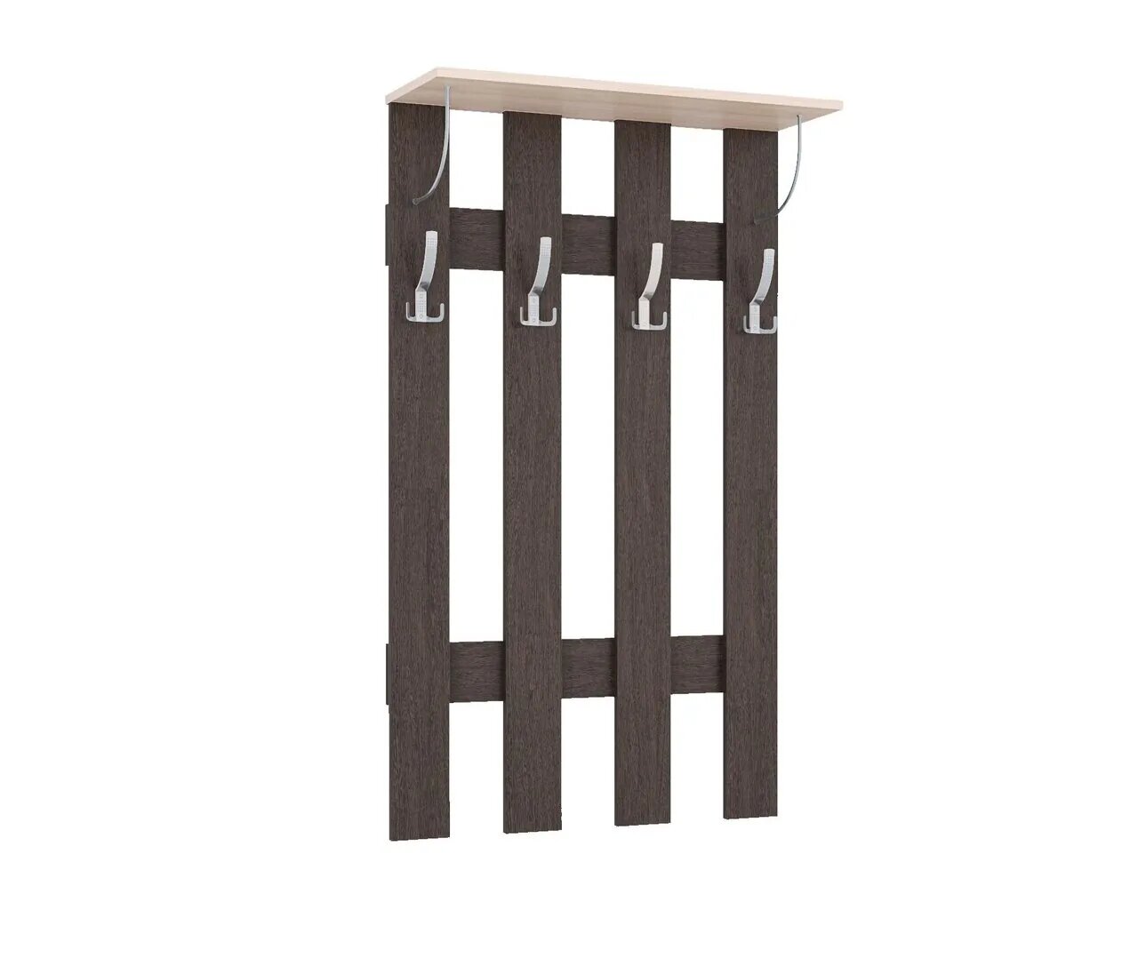 Вешалка настенная ЯПВ-1 «Ямайка» с крючками, ЛДСП (Венге/Дуб молочный) 70х26х120