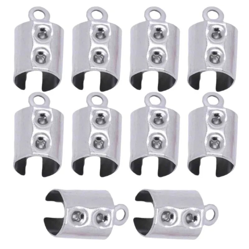 Зажимы для троса из нержавеющей стали с круглыми краями, зажимные бусины для кожаного троса, аксессуары для создания браслетов и ожерелий, - 6mm