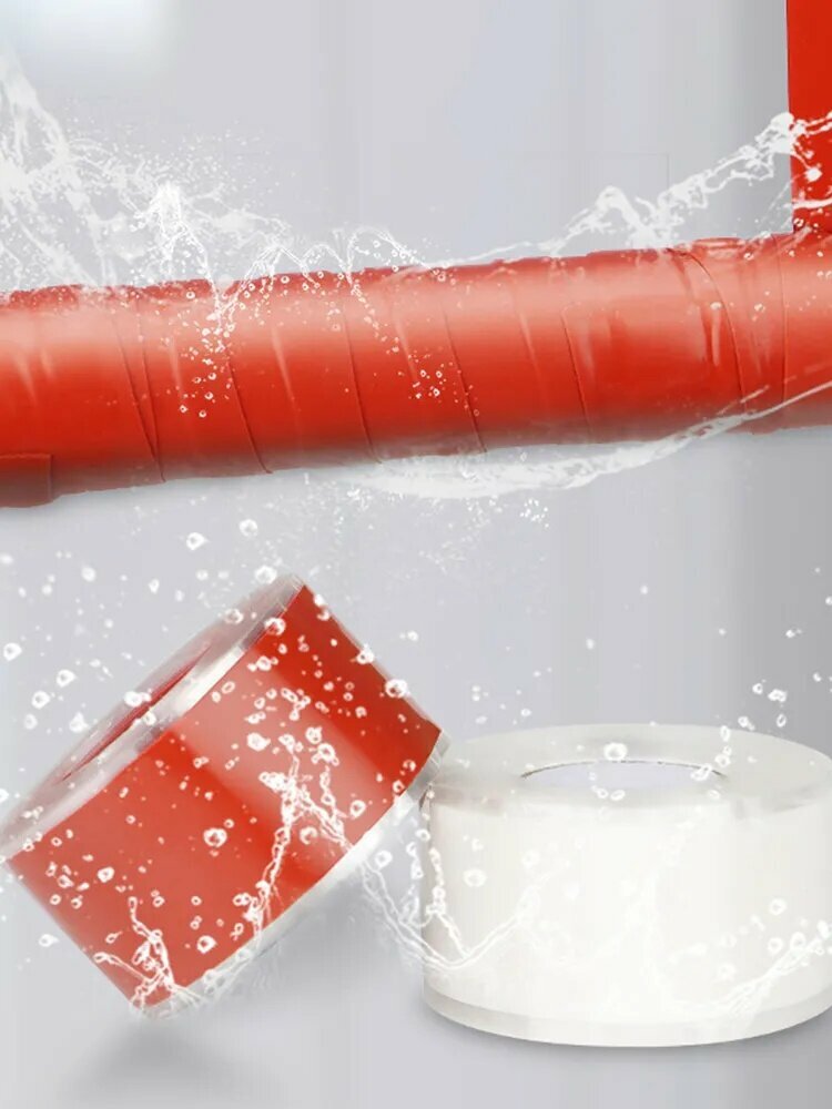 Самоклеющаяся герметизирующая лента для устранения протечек труб, водонепроницаемая термостойкая изоляционная лента для ванной, кухни и отопления, 0,5 мм