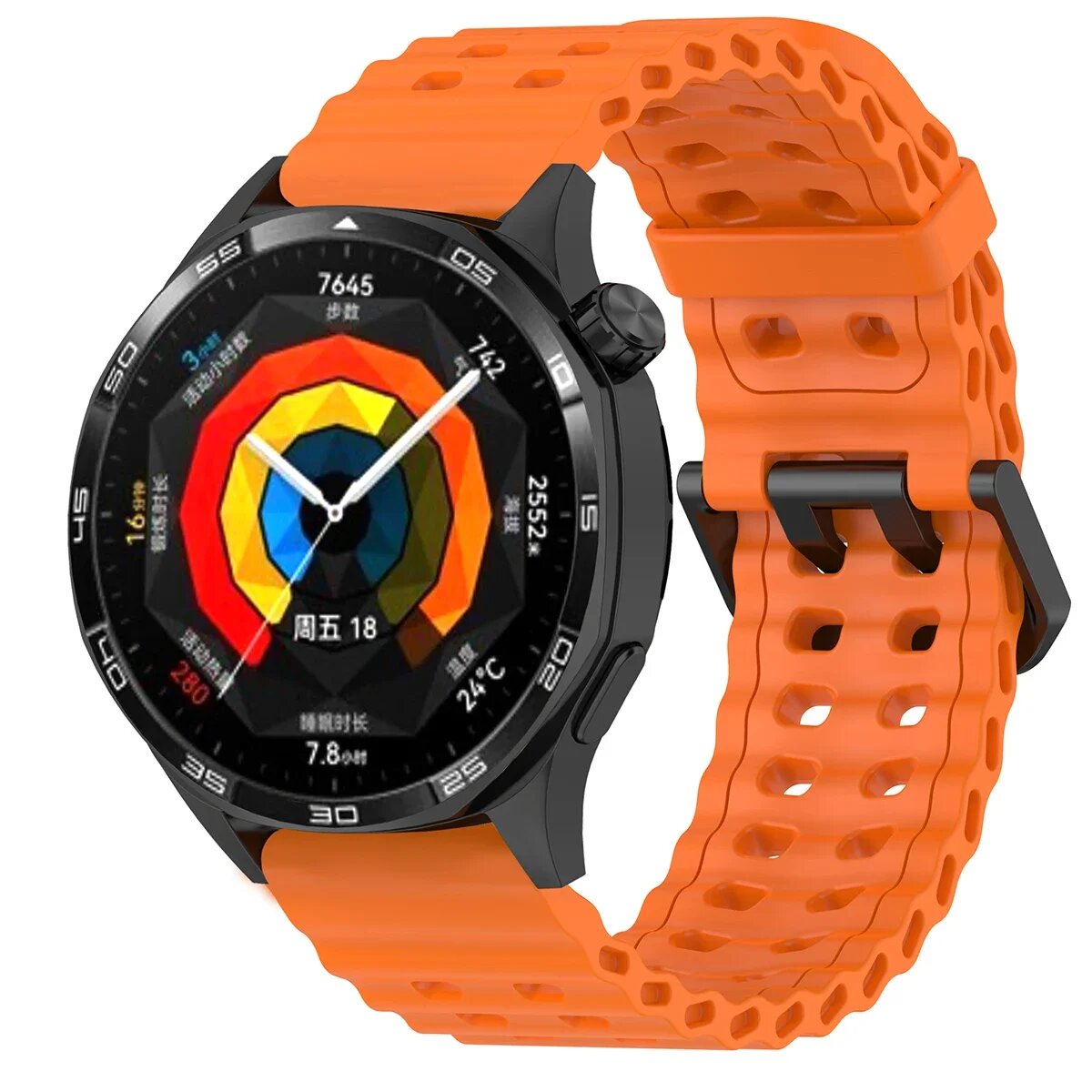 Huawei GT Smartwatch с оранжевым силиконовым ремешком