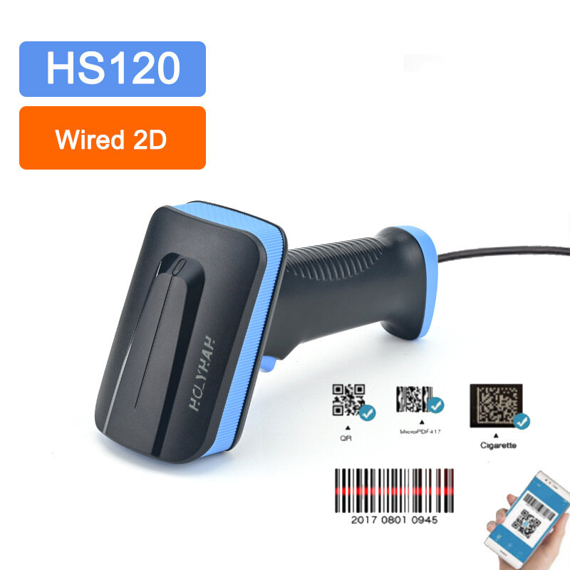 Беспроводной сканер штрих-кодов серии HolyhahH4 для супермаркетов и магазинов, сканер 1D/2D QR-кодов для инвентаризации и подсчета запасов.